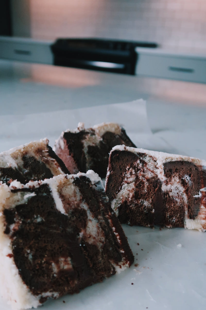 Marble Vanilla Bean Cake | Moo's Bakery | Based in Cedar Falls, IA